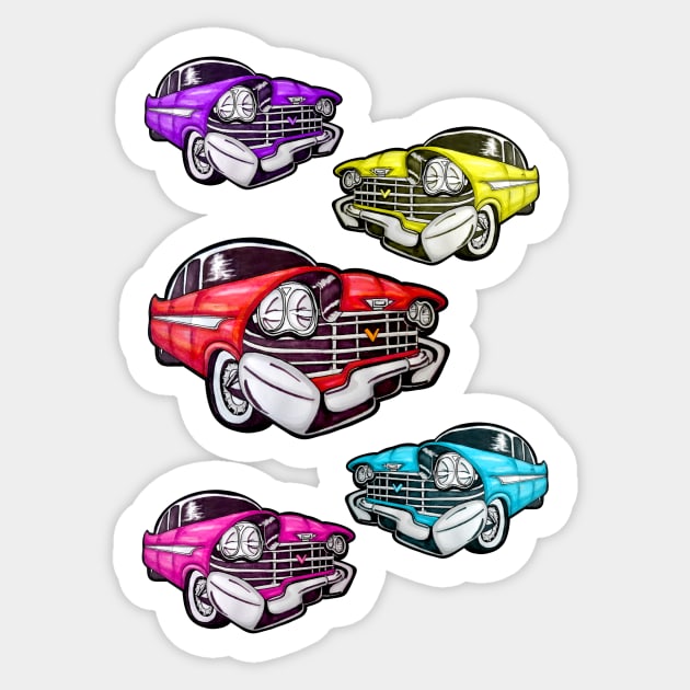 Colorful Classic Cars - Classic Car - Sticker | TeePublic