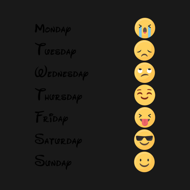 Emoji Days Of The Week - Emoji Days Of The Week - T-Shirt Designed ...