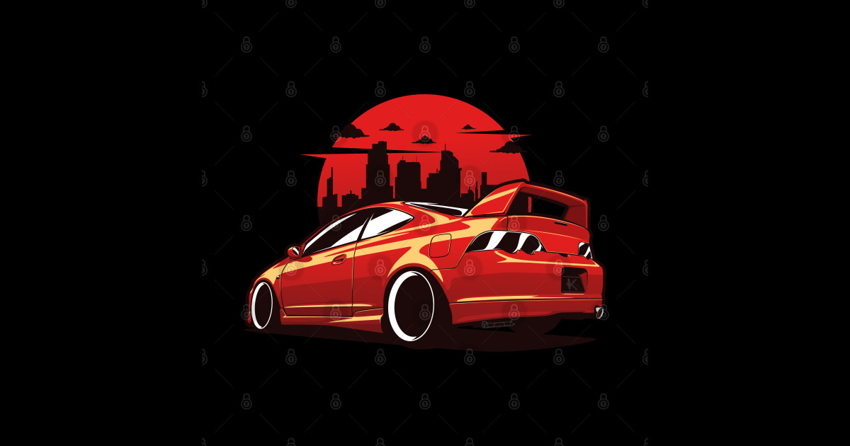 Red Integra Acura Type R - Integra - Sticker | TeePublic