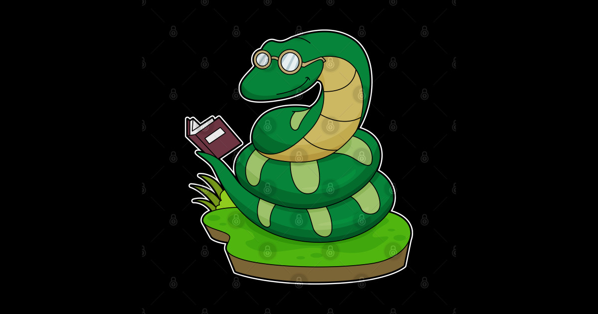 Snake Nerd Book - Snakes - Sticker | TeePublic