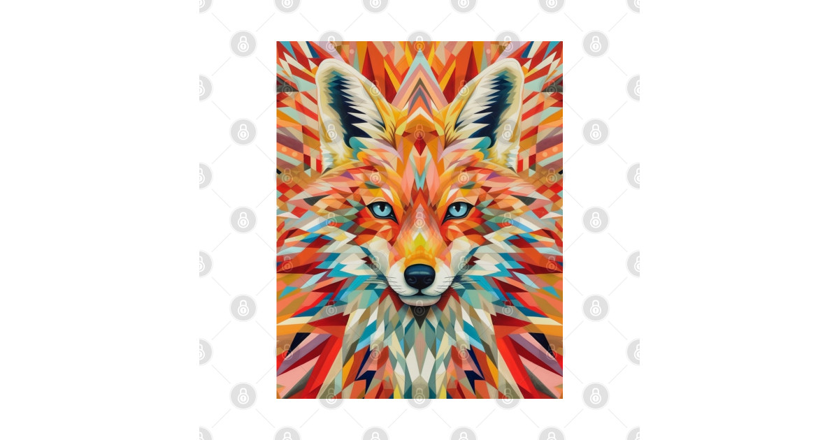 Spectrum Fox: Radiant Op Art Red Fox Design - Fox - T-Shirt | TeePublic