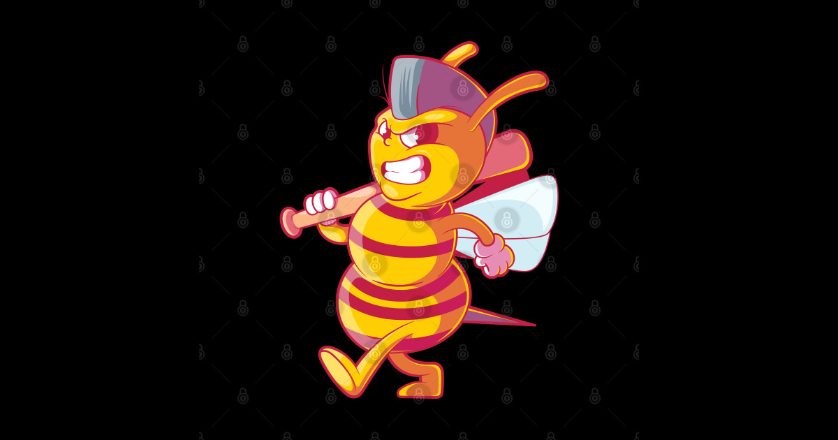 Killer Bee! - Baseball Bee - Sticker | TeePublic