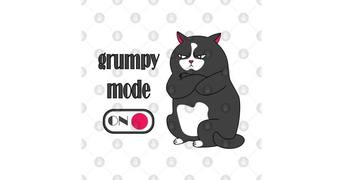 Grumpy mode on fat cat - Grumpy Cat Face - T-Shirt | TeePublic