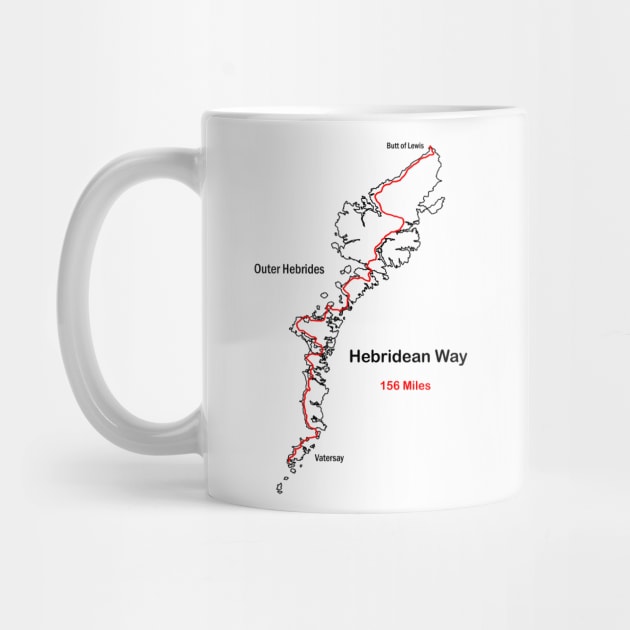 Route Map of the Hebridean Way in Scotland - Hiking Trails - Mug ...