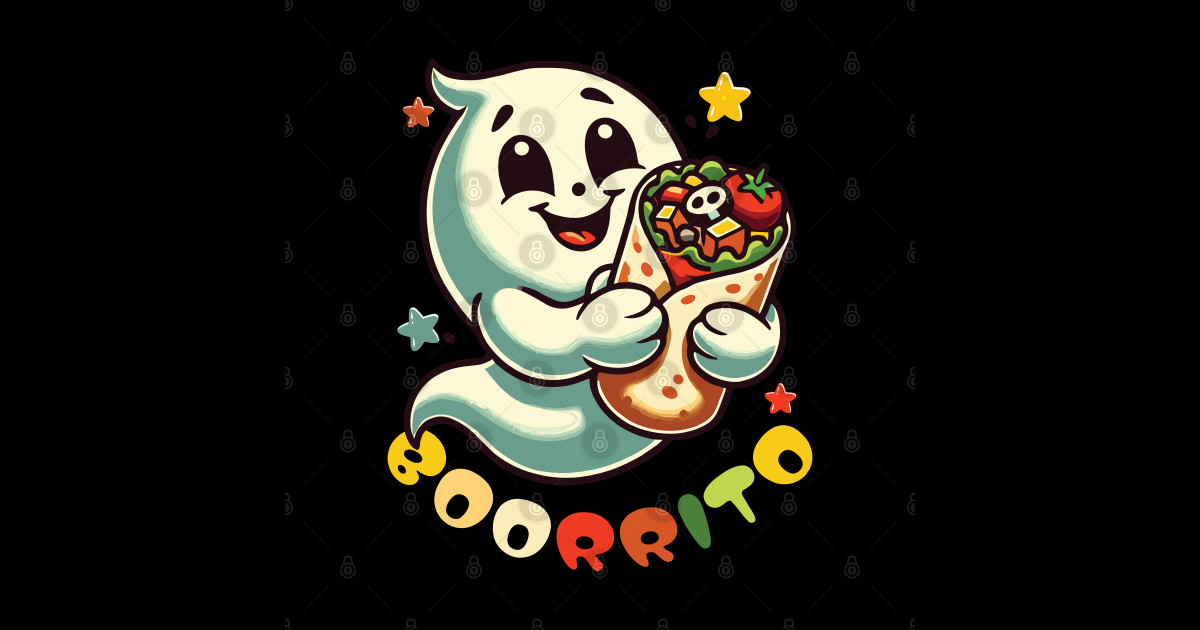 Booorrito Ghost For Burrito Fans - Ghost Says Boorrito - Sticker ...