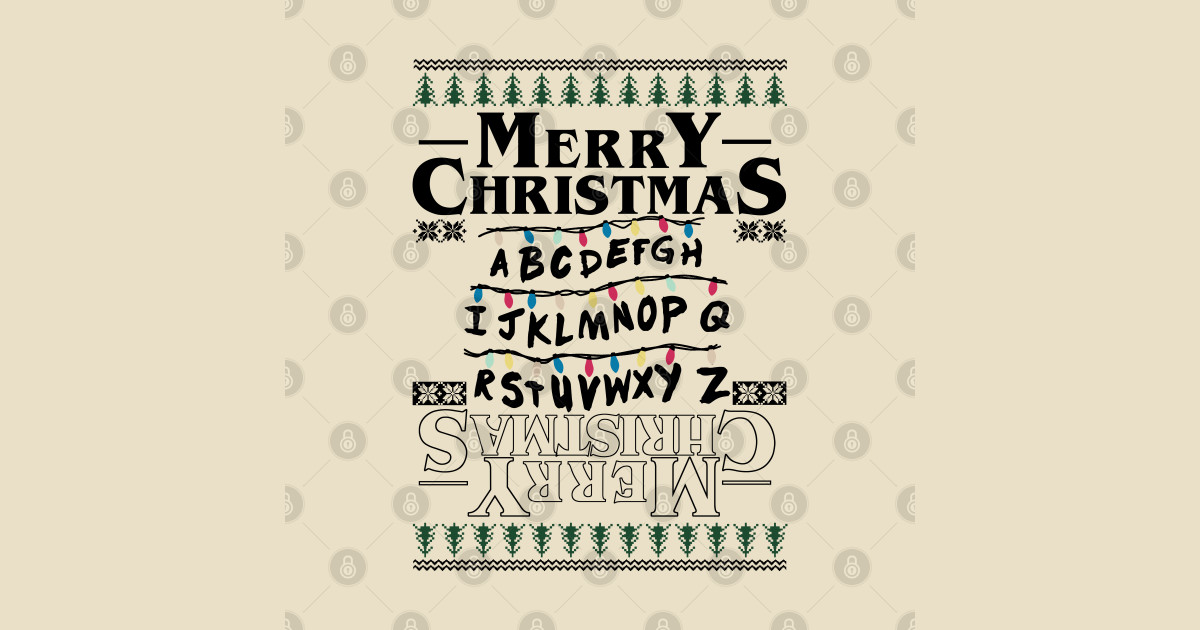 Merry Christmas Stranger Christmas Lights - Stranger Things - T-Shirt ...