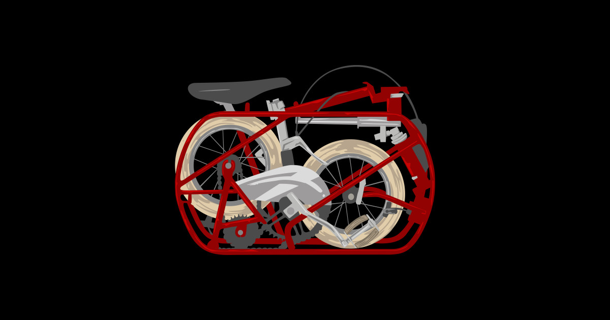 Folding Bicycle - Bike - Sticker | TeePublic