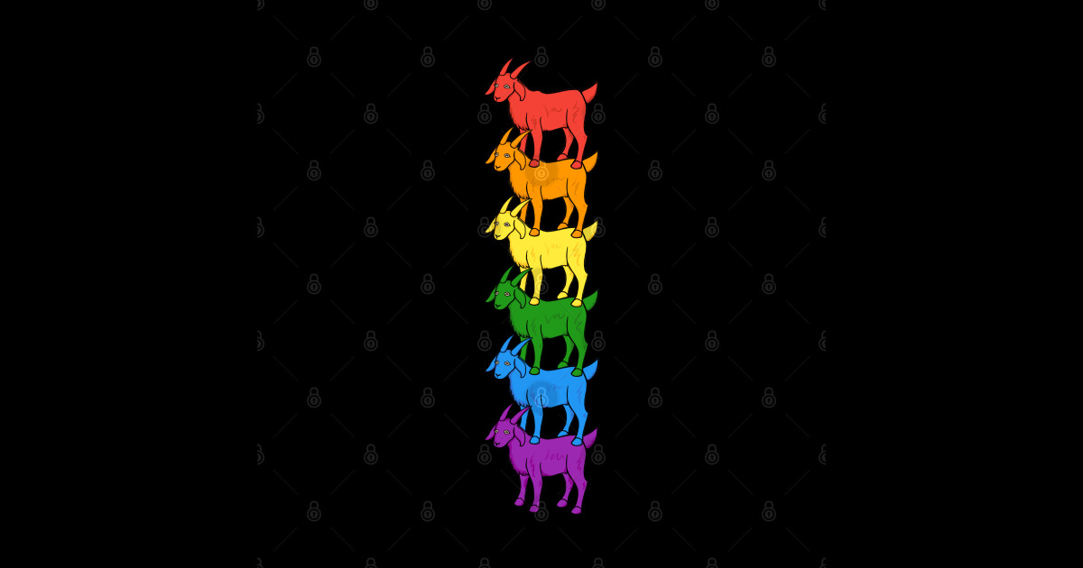 Rainbow Goat Stack - Pride - Sticker | TeePublic