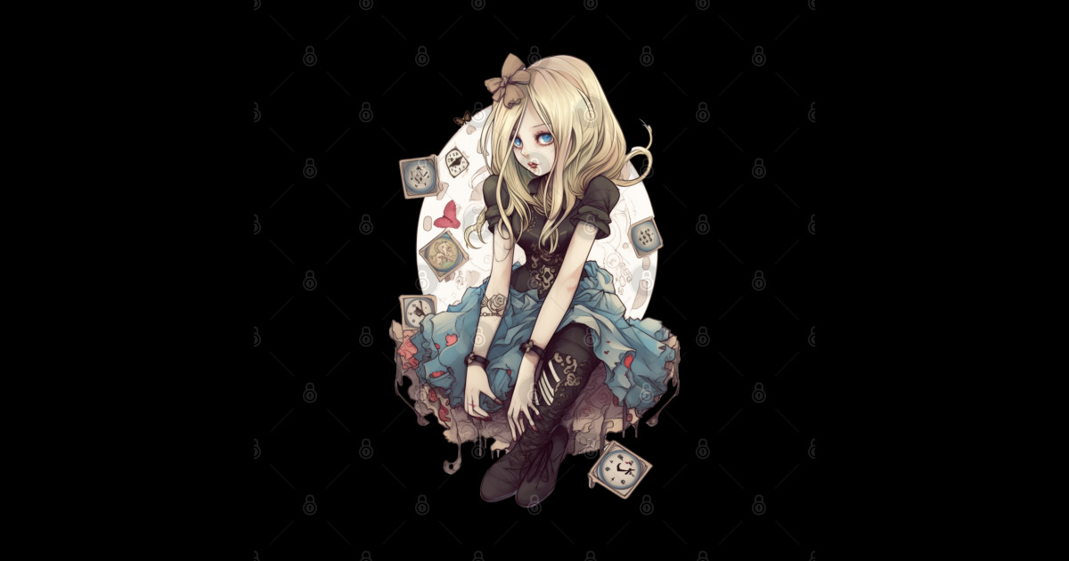 Inked Gothic Alice in Wonderland - Alice In Wonderland - Sticker ...