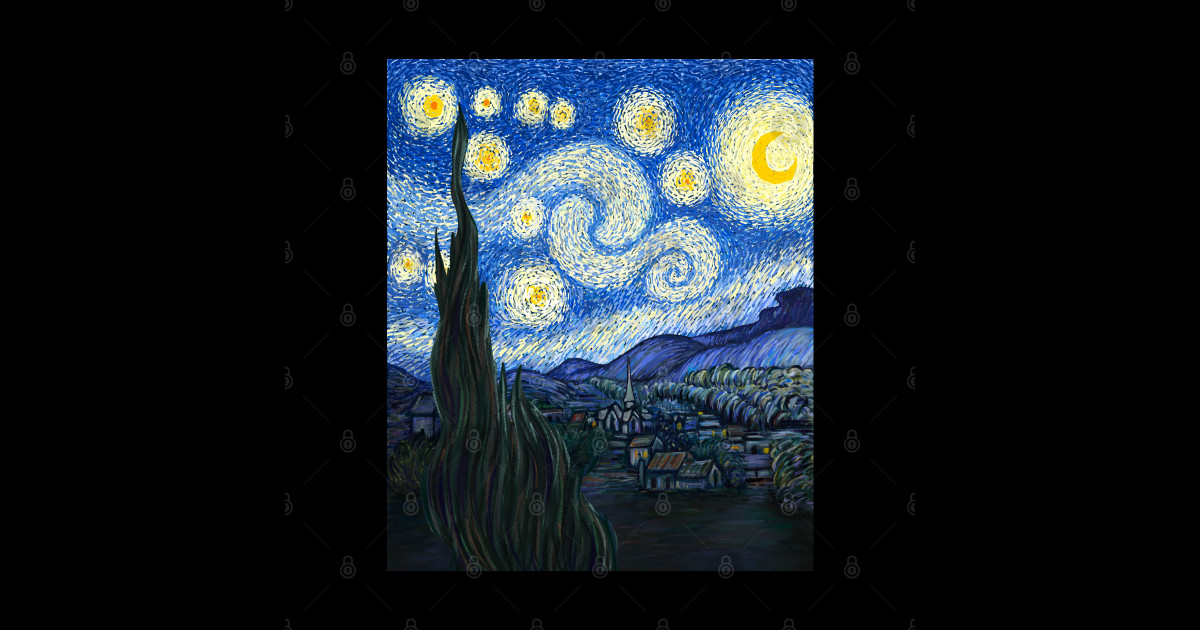 Van Gogh starry night - Van Gogh Starry Night - Sticker | TeePublic