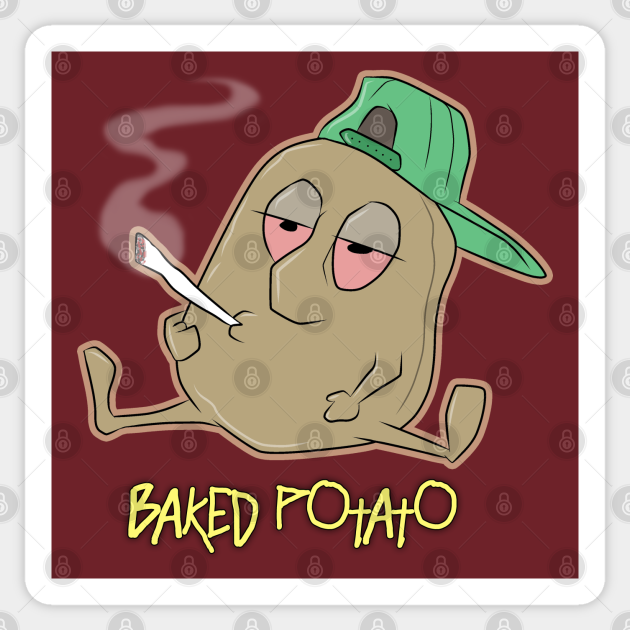 baked potato - Smoking Weed - Sticker | TeePublic