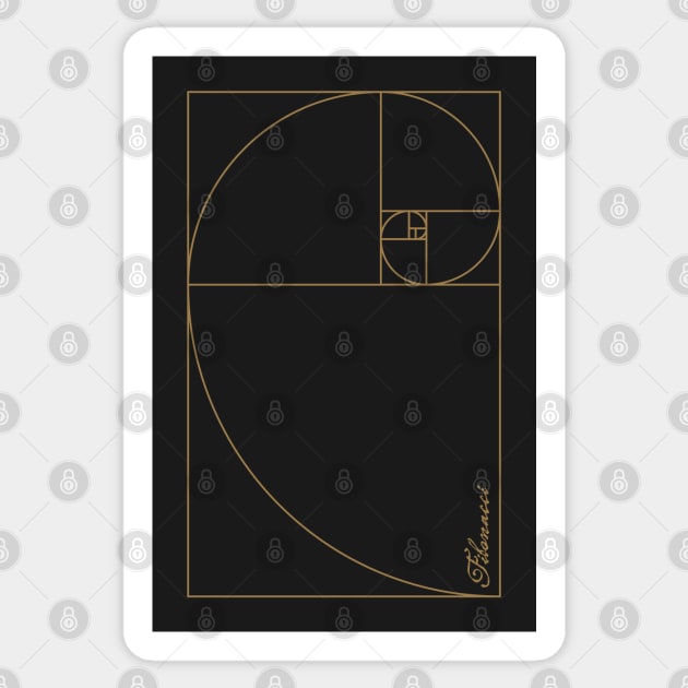 Fibonacci Golden Ratio Spiral - Fibonacci Golden Ratio Spiral - Sticker ...
