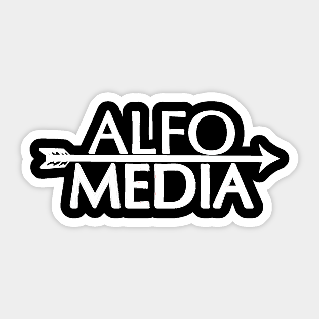 All-White Logo - All White Alfo Media Logo - Sticker | TeePublic