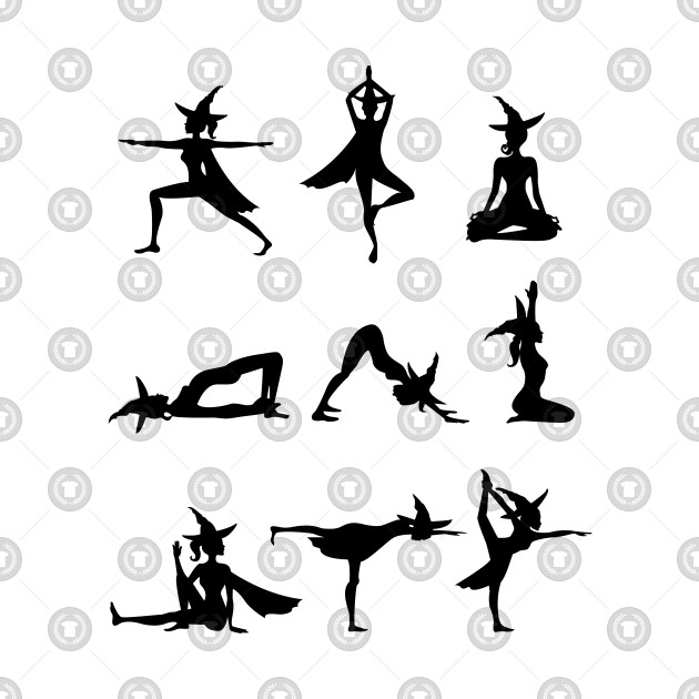 Yoga Halloween Witch - Halloween Yoga - T-Shirt | TeePublic