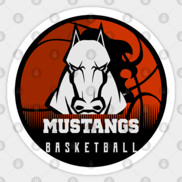 Mustangs Basketball Mascot Logo - Mustangs Basketball - Sticker | TeePublic