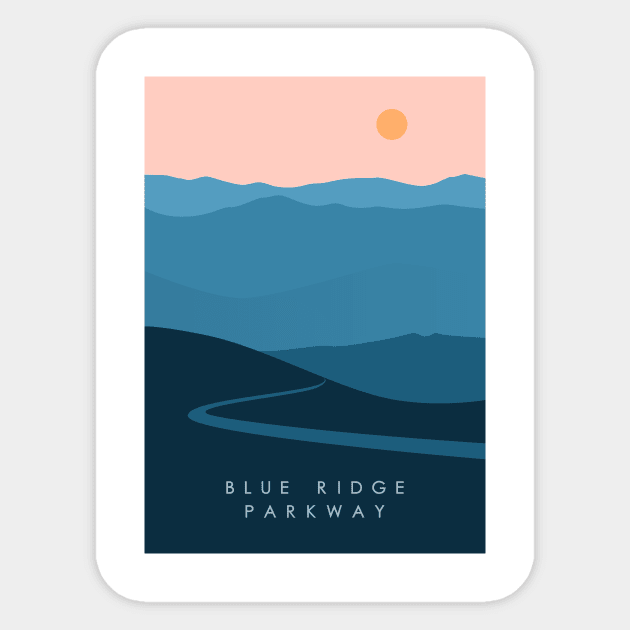 Blue Ridge Parkway Mountain - Blue Ridge Parkway - Sticker | TeePublic