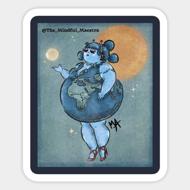 Mother Earth (with background) - Mother Earth - Sticker | TeePublic