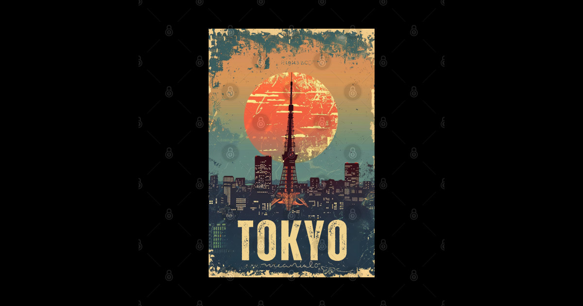 A Vintage Travel Art of Tokyo - Japan - Tokyo - Posters and Art Prints ...