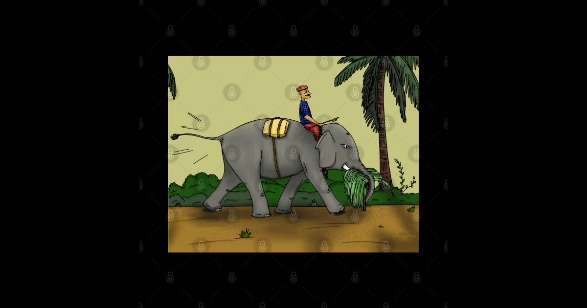 elephant and the mahout - Animals - Posters and Art Prints | TeePublic
