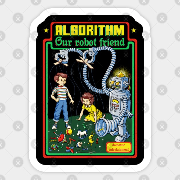 Algorithm, Our robot friend - Algorithm - Sticker | TeePublic