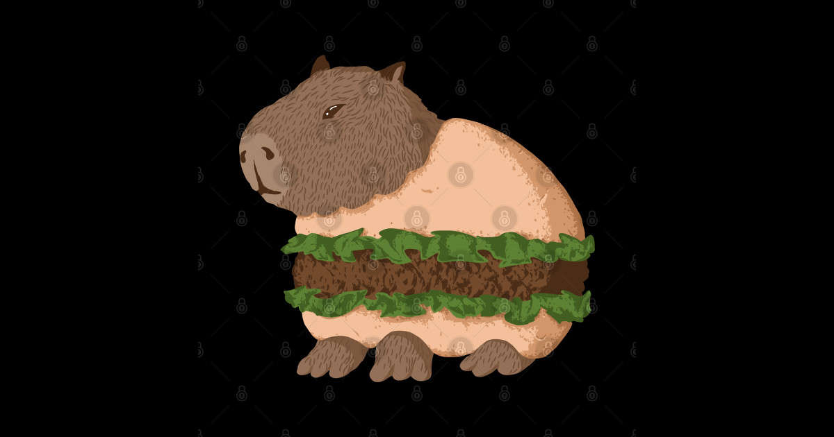 Capybara Burger (Capyburger) - Capybara - Posters and Art Prints ...