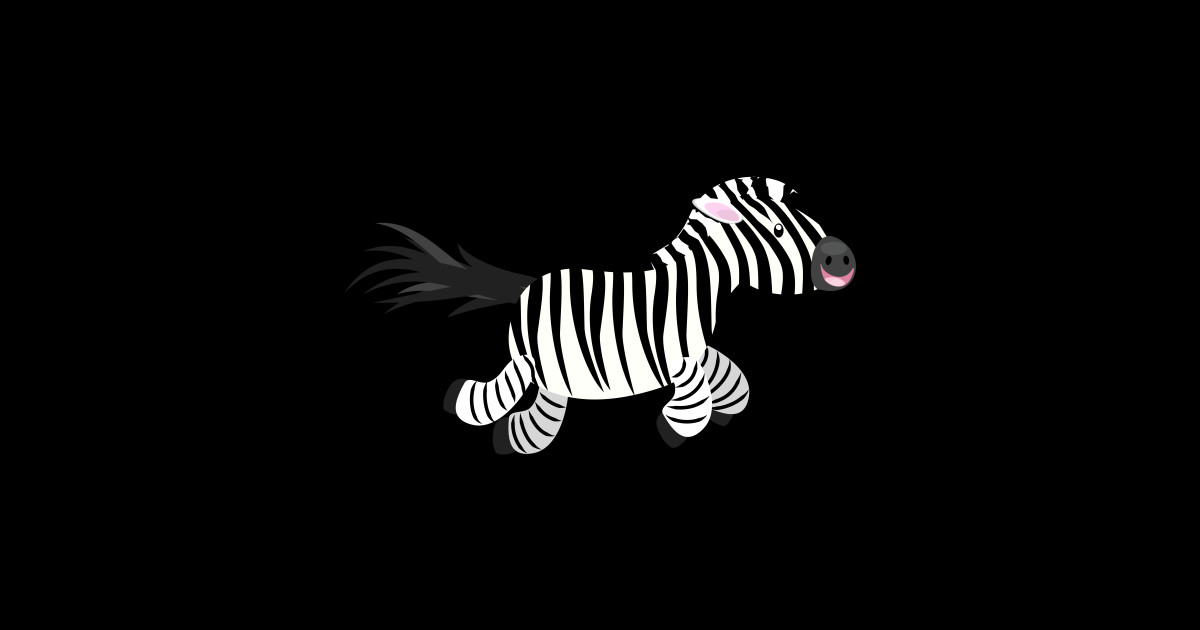 Cute funny zebra running cartoon illustration - Zebra - Sticker | TeePublic