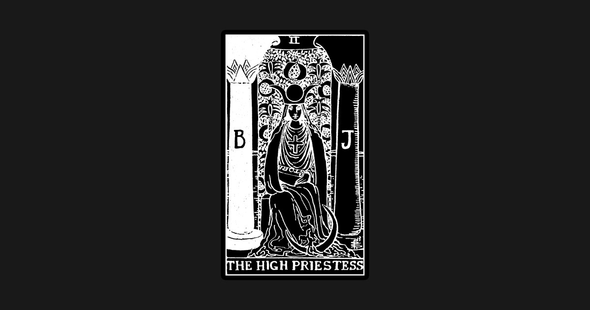 Ii The High Priestess Tarot Card Obsidian And Pearl The High