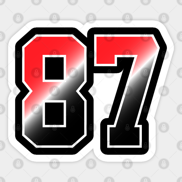 number 87 - Number 87 - Sticker | TeePublic