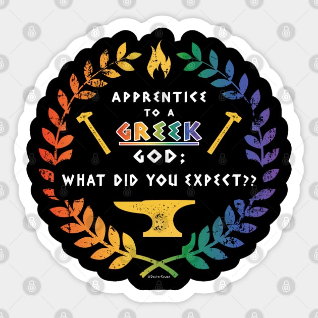 "Apprentice of a GREEK God" Uniform Shirt - Hephaestus - Sticker ...