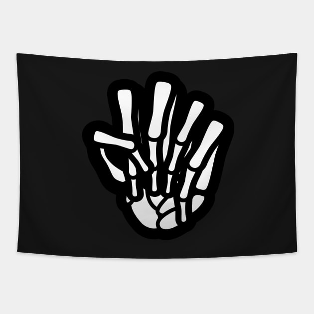 Skeleton Hand Fist Hand Sign - Moule - Tapestry | TeePublic