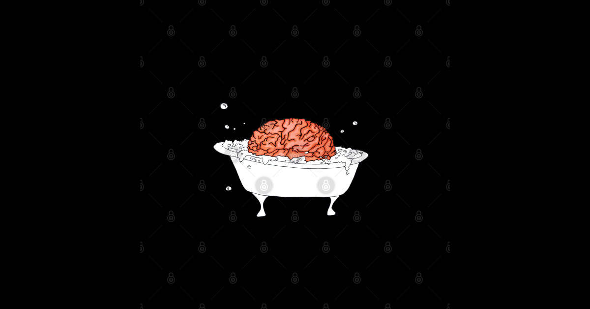 Brain Bath · Brain in a tub taking a bubble bath · simple illustration ...