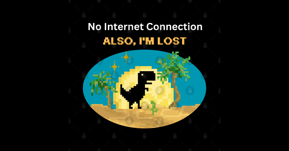 Internet Connection Lost Dinosaur Pixel Art - Old School Gamer ...