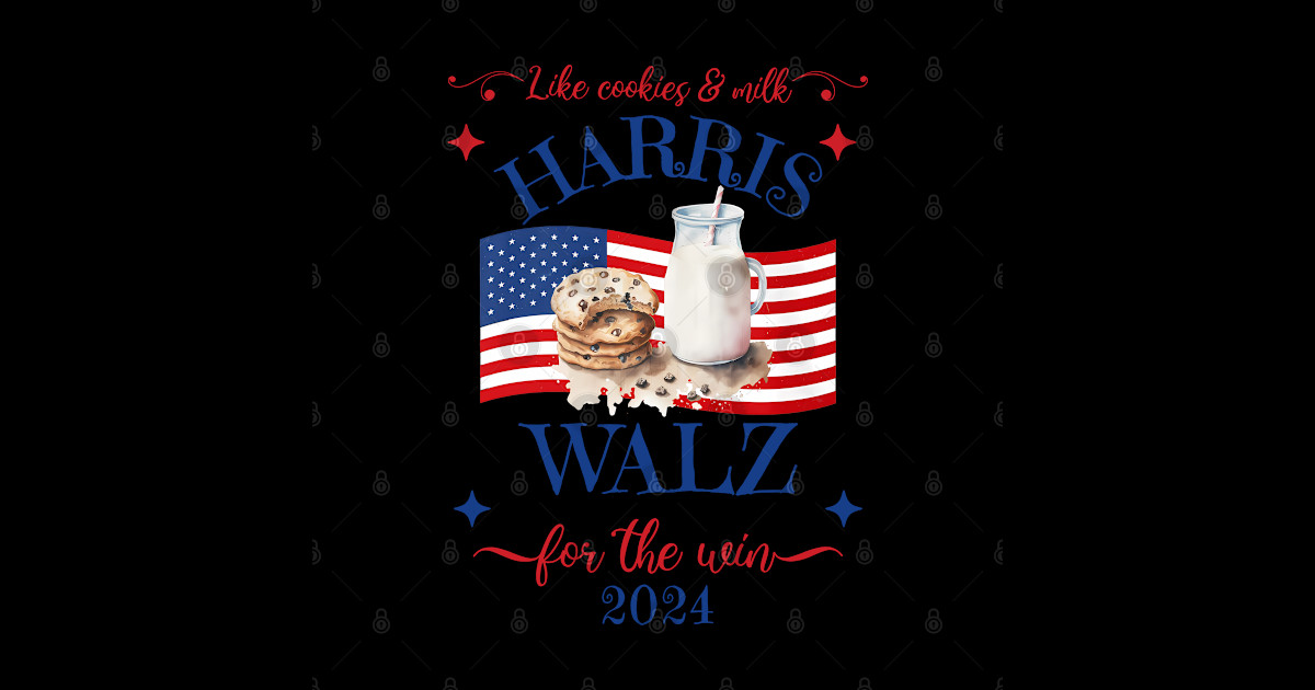 Cookies and Milk Harris Walz 2024 US Flag Election - Cookies And Milk ...