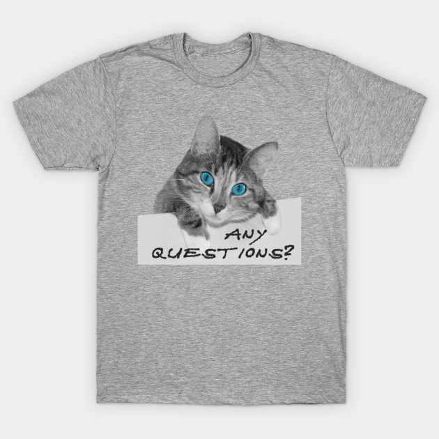 Any Questions? Cute Blue Eyes Cat - Any Questions Cute Cat - T-Shirt ...