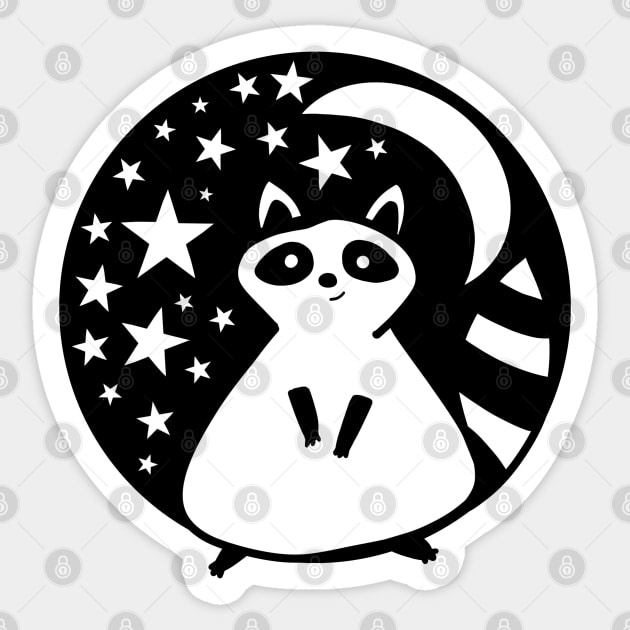 Raccoon Trash Panda at Night - Raccoon - Sticker | TeePublic