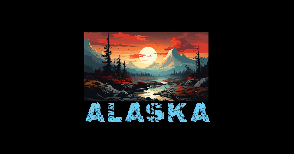 Alaska AK Retro 70s 80s Mountains Nature Distressed - Alaska Lover ...