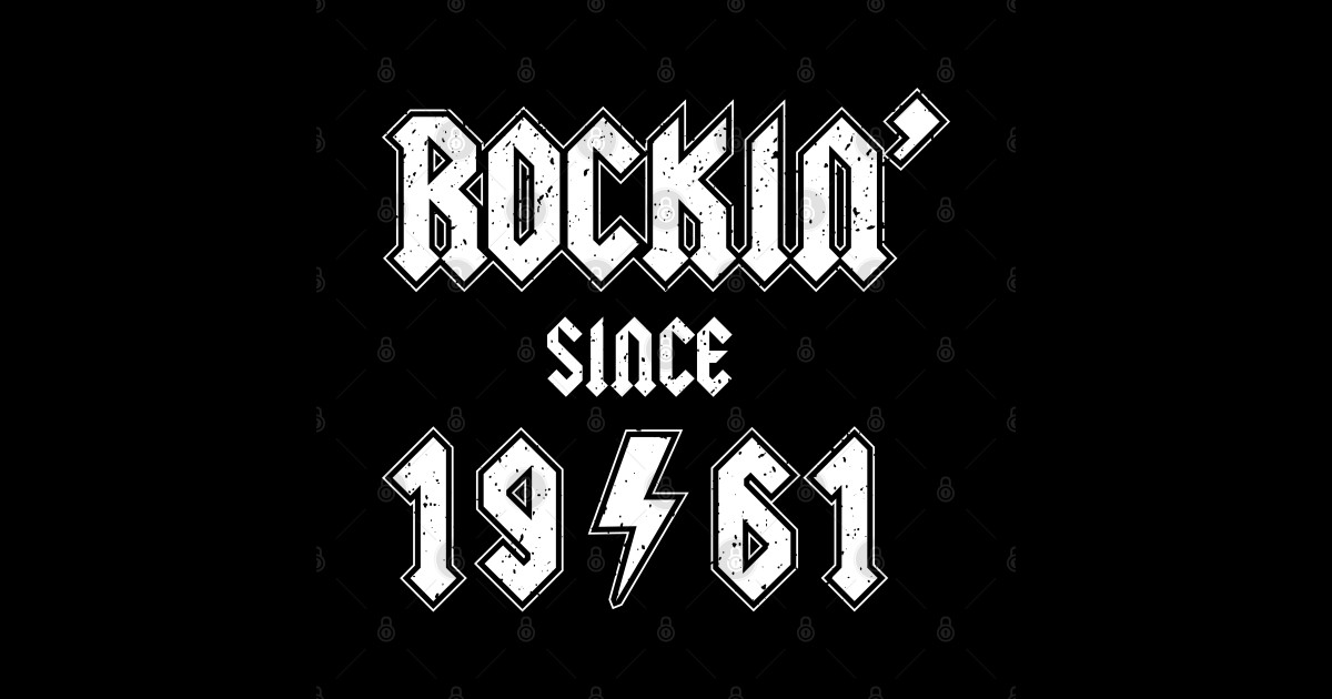 Rockin since 1961 birthday rocker gift - Rocker Style Gift - Sticker ...