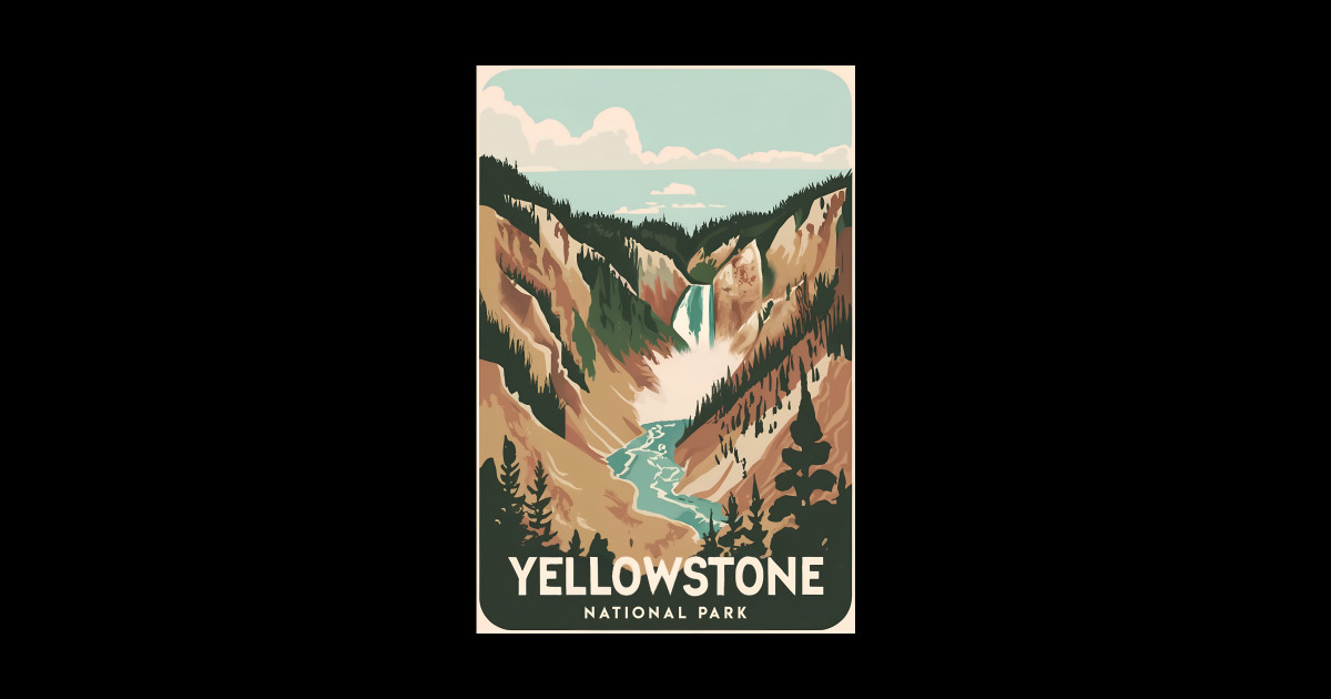 Yellowstone National Park Vintage Poster - Yellowstone National Park ...