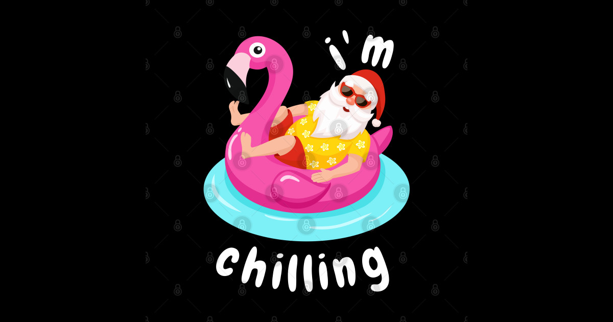 Chilling Santa - Funny Christmas - Pin | TeePublic