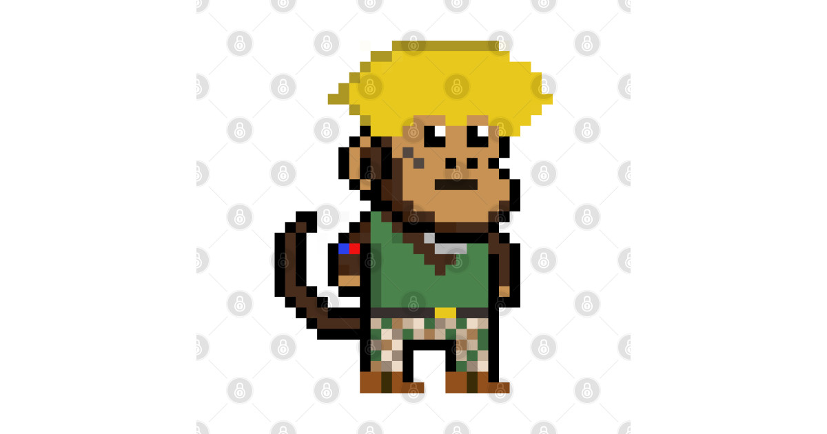 Pixel Art, Guile Street Fighter Kong - Pixel Art - T-Shirt | TeePublic