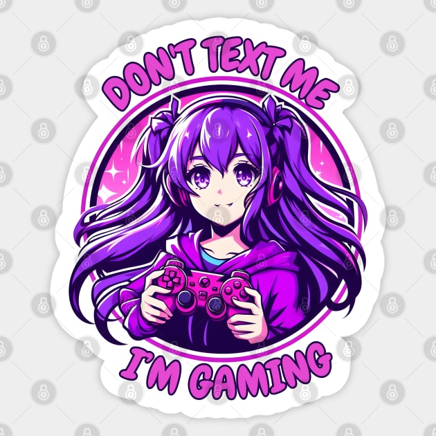 Purple anime girl gamer - Gamer Girl - Sticker | TeePublic