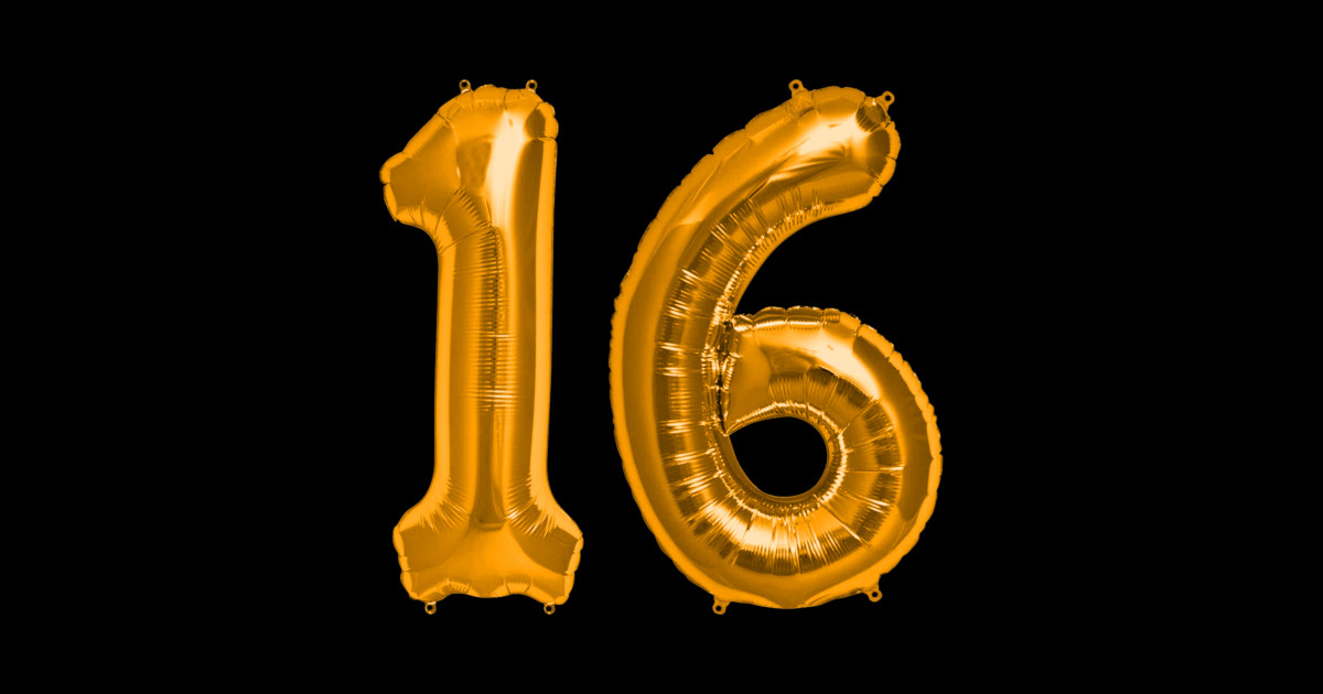 Bright Orange 16th Birthday Metallic Helium Balloons Numbers - 16th ...