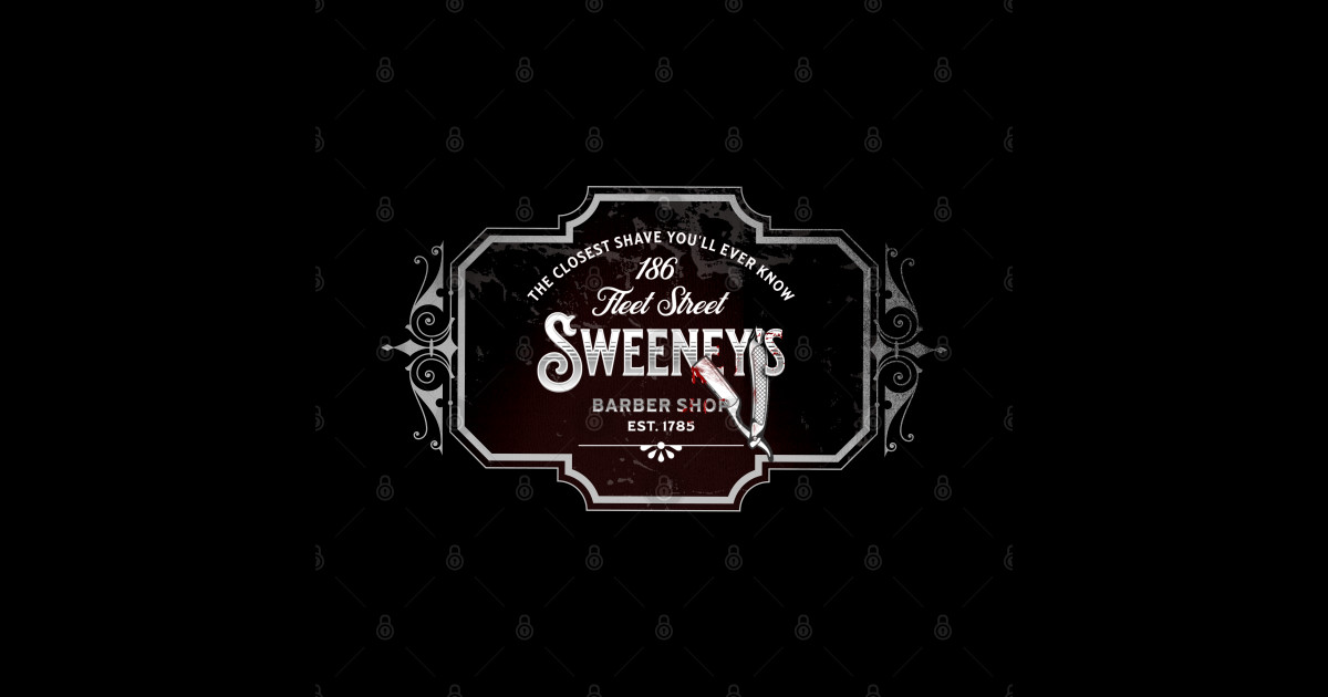 Vintage Sweeney Todd Barber Shop Logo - Demon Barber of Fleet Street ...