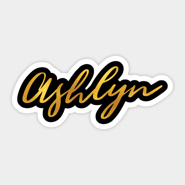 Ashlyn Name Hand Lettering in Faux Gold Letters - Ashlyn - Sticker ...