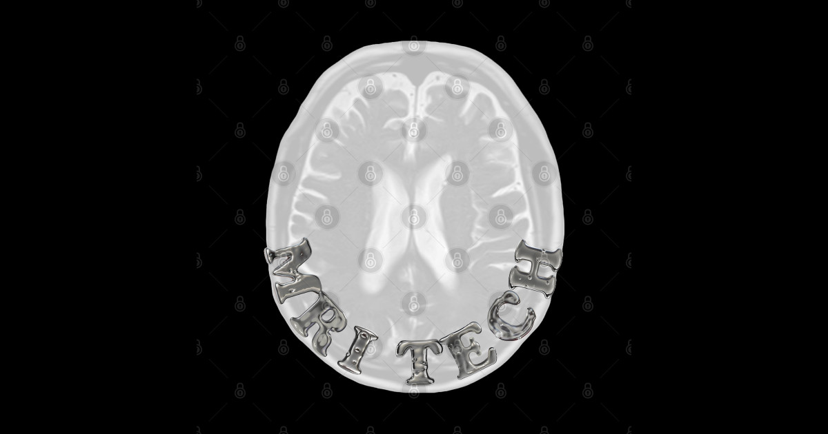 MR Tech Logo with Brain Scan Black BG - Mri Tech Logo - Sticker | TeePublic