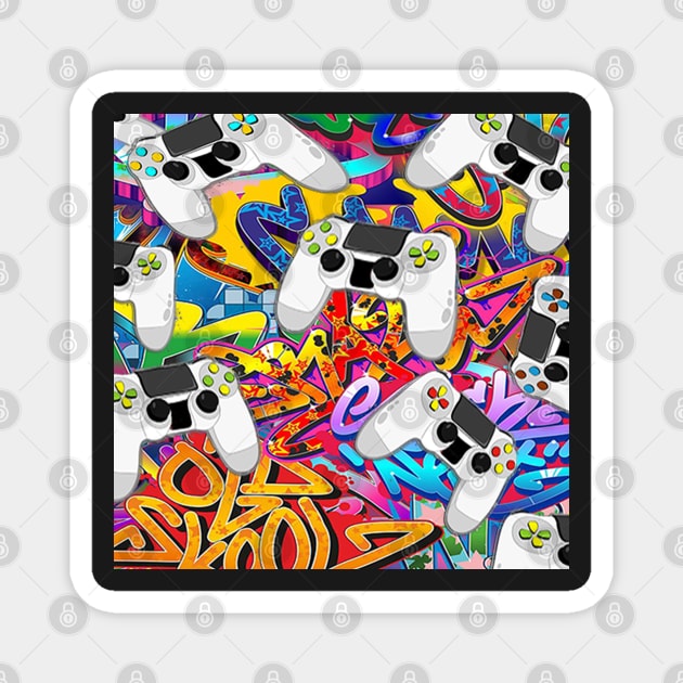 Gamer Graphic Design Game Controller Graffiti Psychedelic Pop Art ...