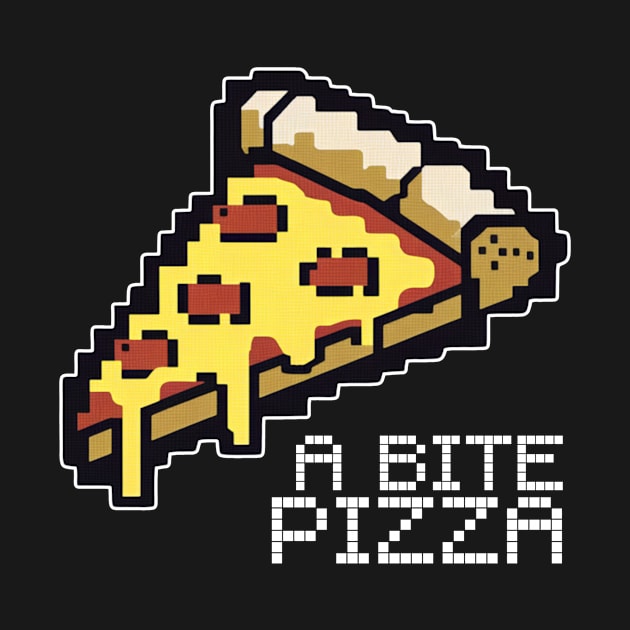 A BITE PIZZA 8 BIT PIXEL ART STYLE - 8 Bit Pixel Art - T-Shirt | TeePublic