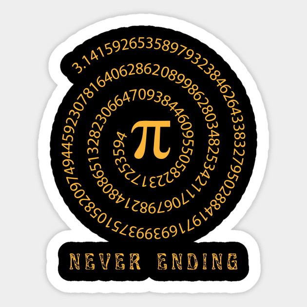 Never Ending Pi - Pi Day - Sticker | TeePublic