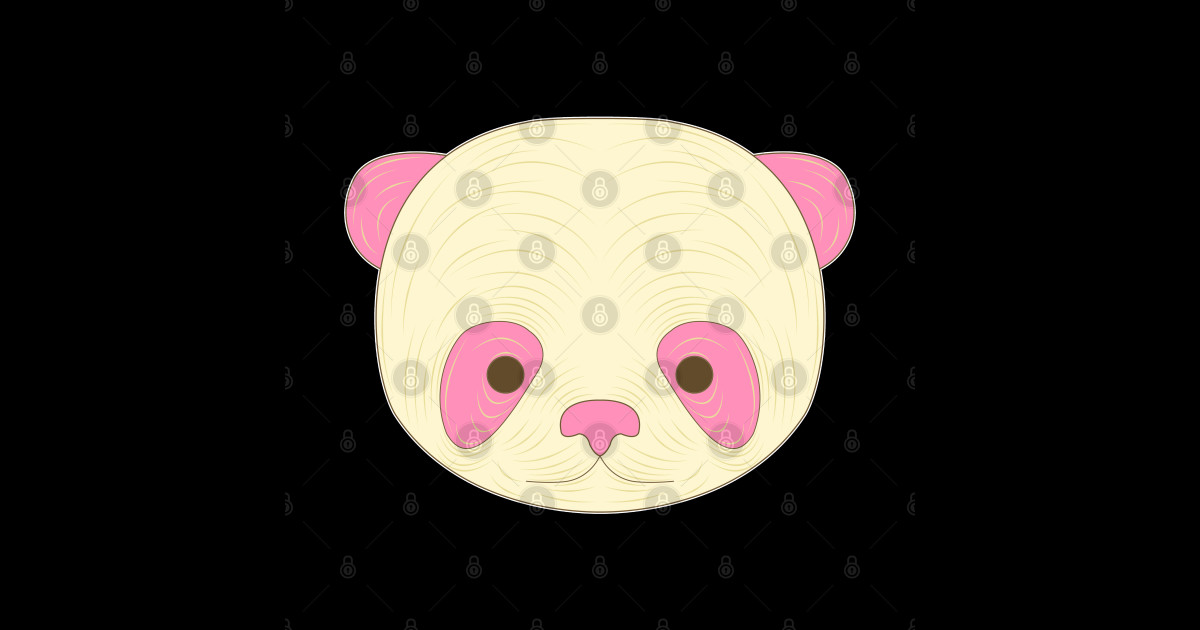 cute pinky panda face - Panda - Sticker | TeePublic