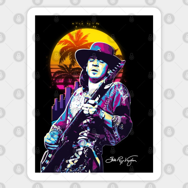 80s Retro Srv World Tour - Stevie Ray Vaughan - Sticker | TeePublic